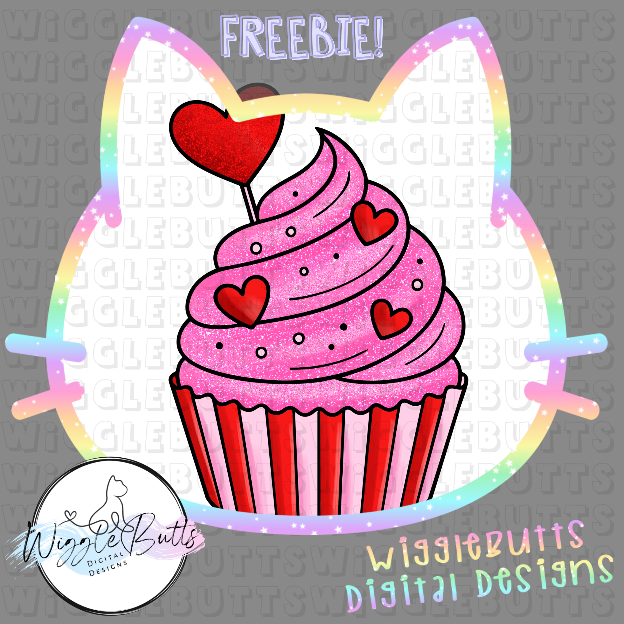 Valentine's Day Cupcake ClipArt Piece – Wigglebutts Digital Designs