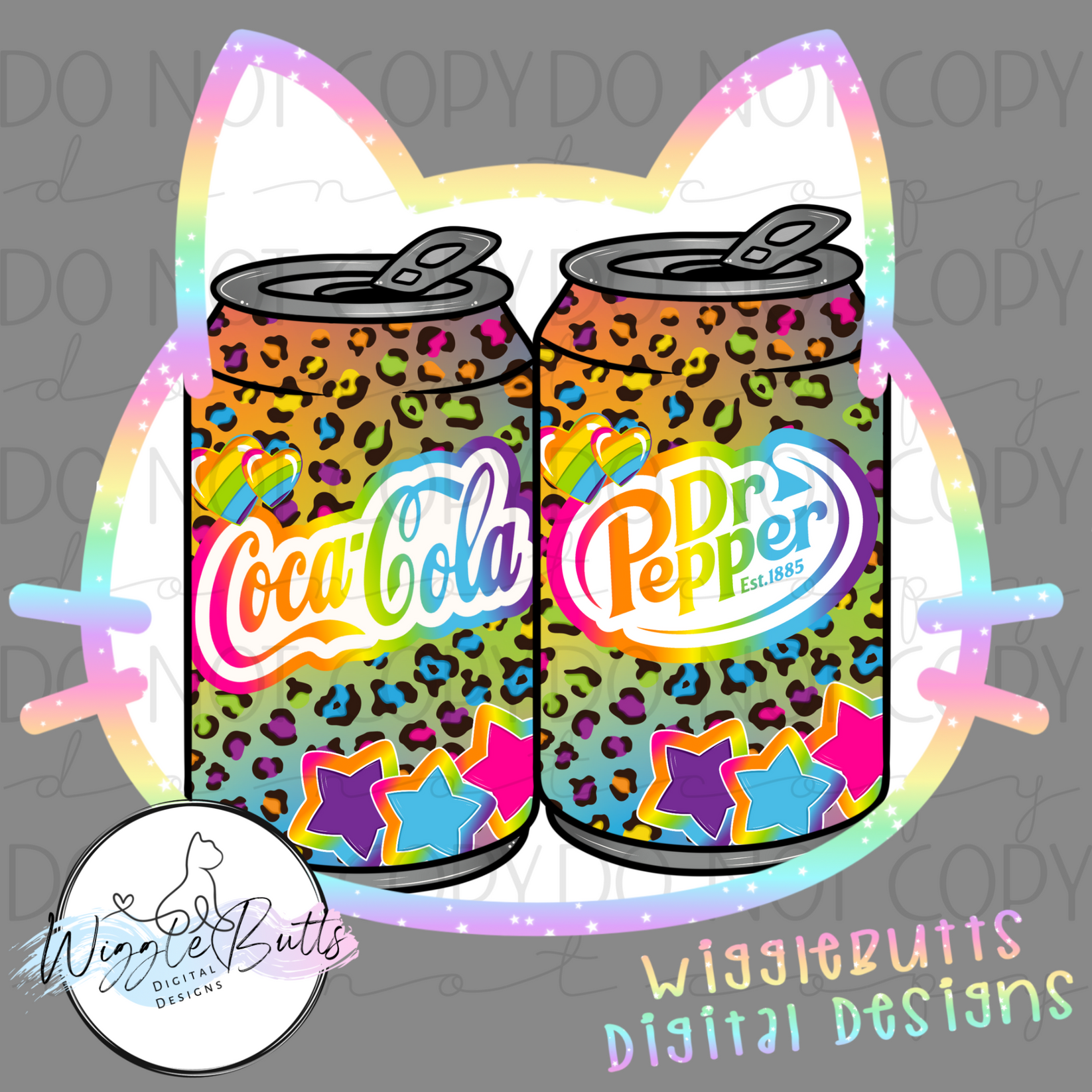 90s Rainbow Style Soda Cans ClipArt Bundle – Wigglebutts Digital Designs