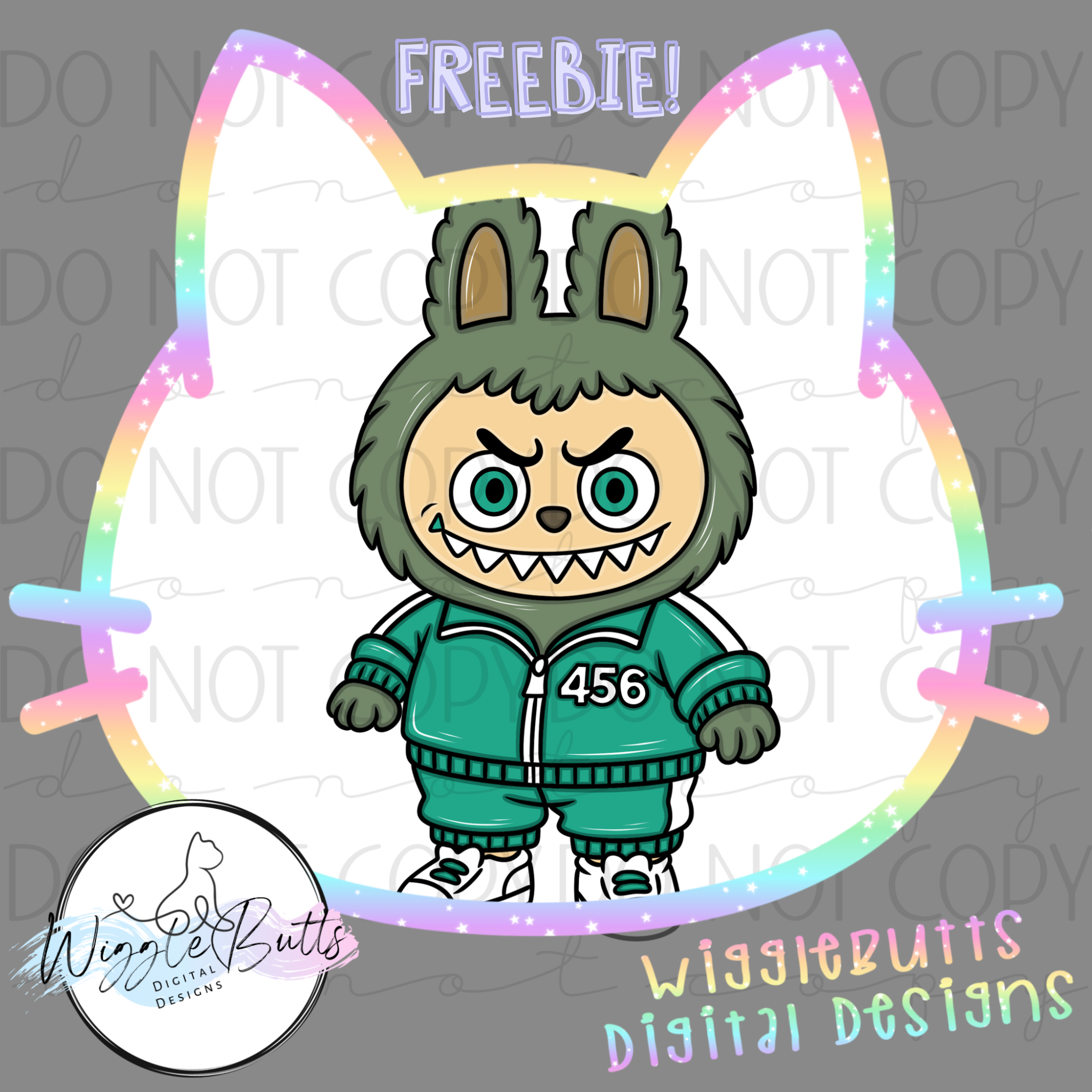 Little Monsters Player 456 ClipArt Piece – Wigglebutts Digital Designs