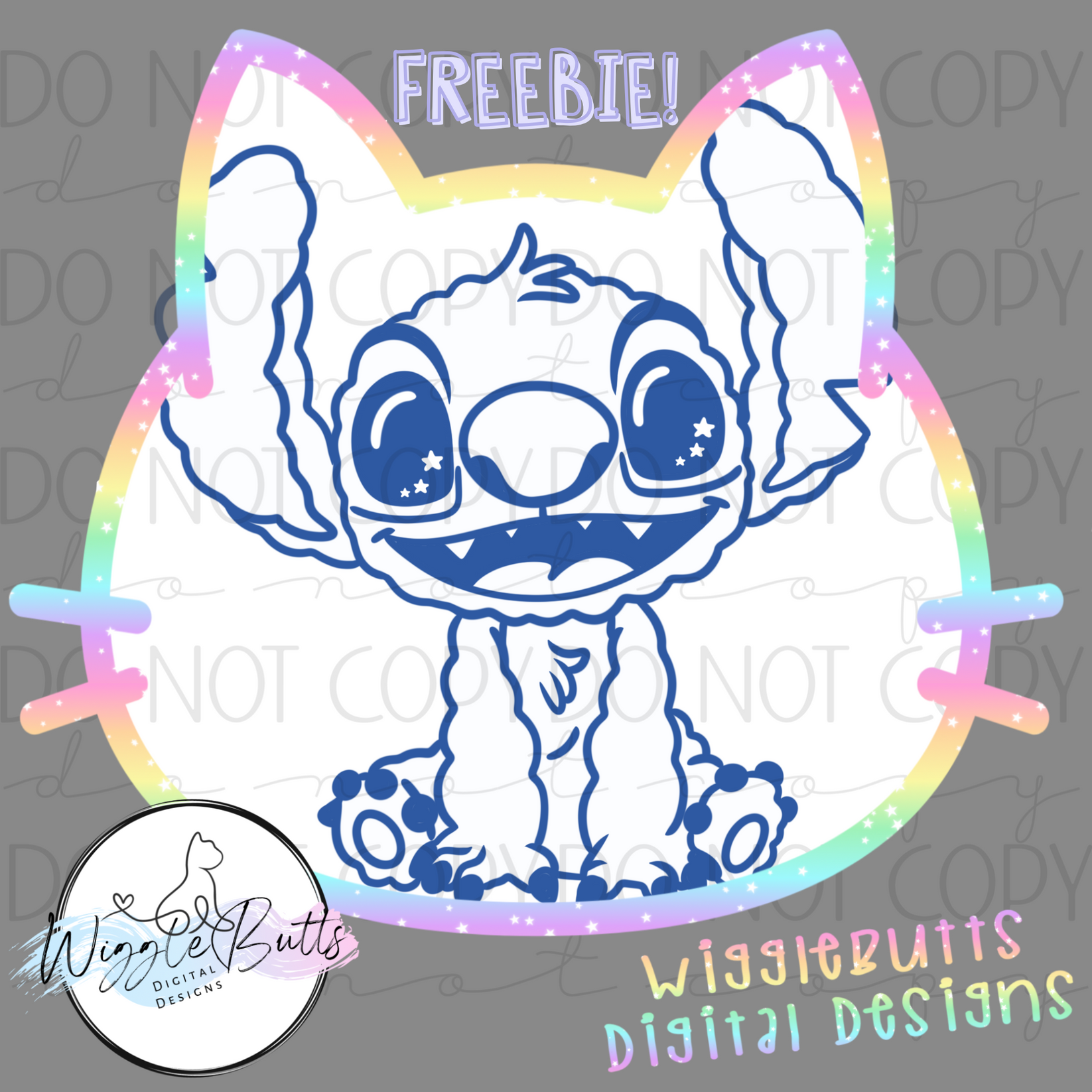 Blue Alien Monster White Out Clipart Piece – Wigglebutts Digital Designs