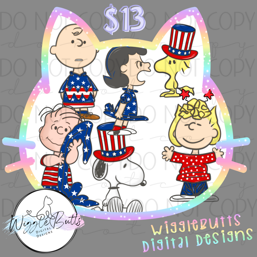 Peanuts Kids 4th of July ClipArt Bundle – Wigglebutts Digital Designs