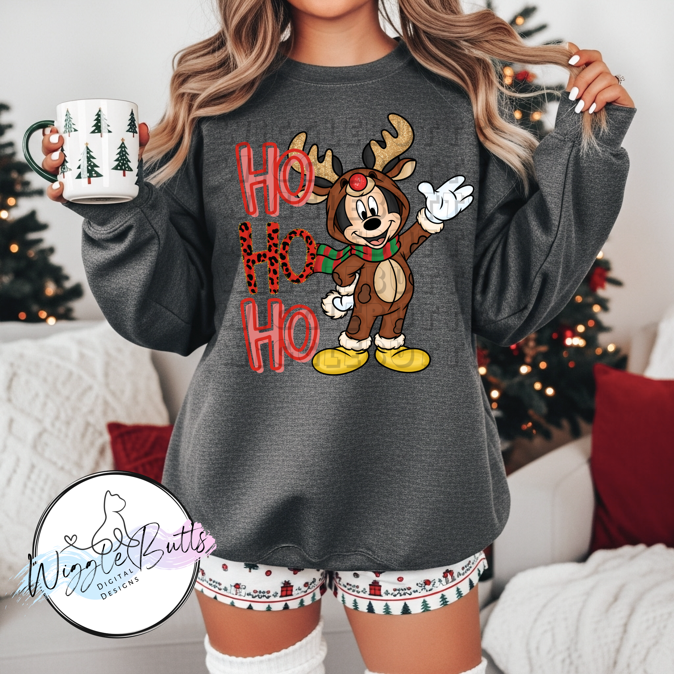 Mouse and Friends Boy Ho Ho Ho Christmas Reindeer PNG Design ...